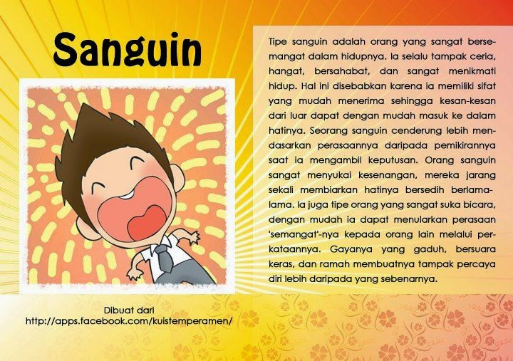 mEykingdOm: 4 Karakter Sifat Manusia (Phlegmatic. Koleris. Sanguinis ...