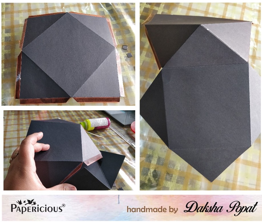 Diamond faceted gift box with Papericious papers - tutorial