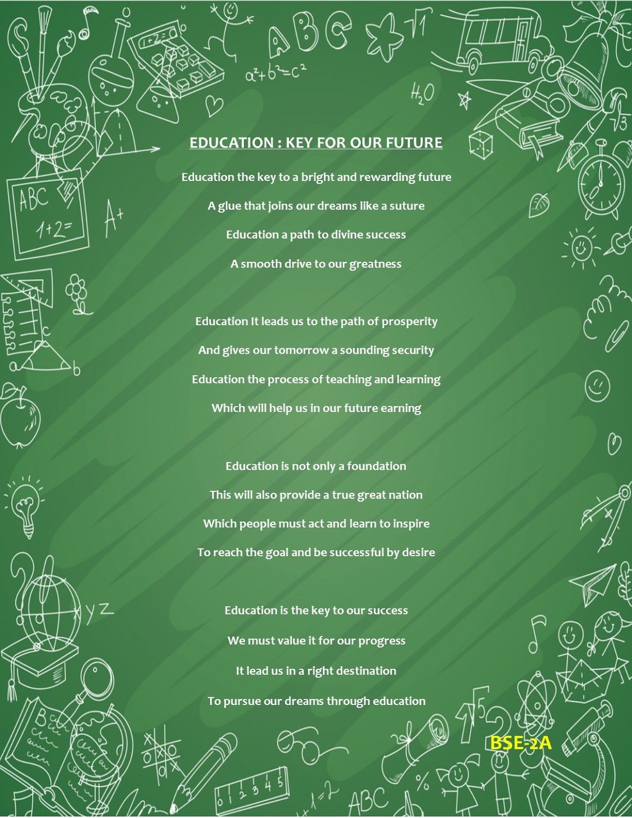 Drastic Dreamer: "Our group poem about Education"