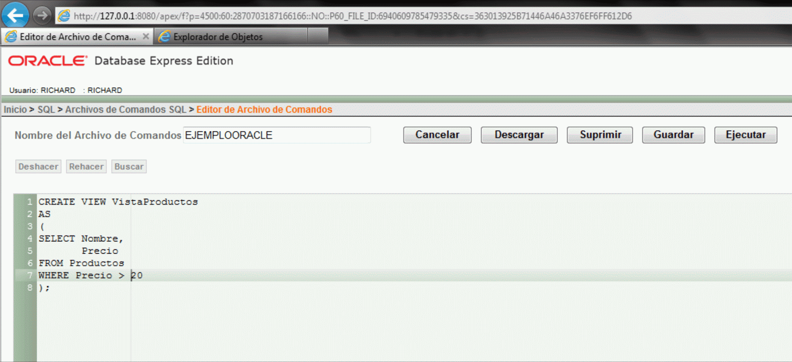 Soluciones Informáticas En Desarrollo Crear Vistas En Oracle