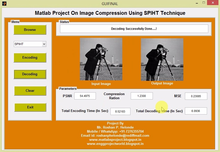 Matlab Project With Source Code Image Compression Using Spiht Techniques Full Source Code