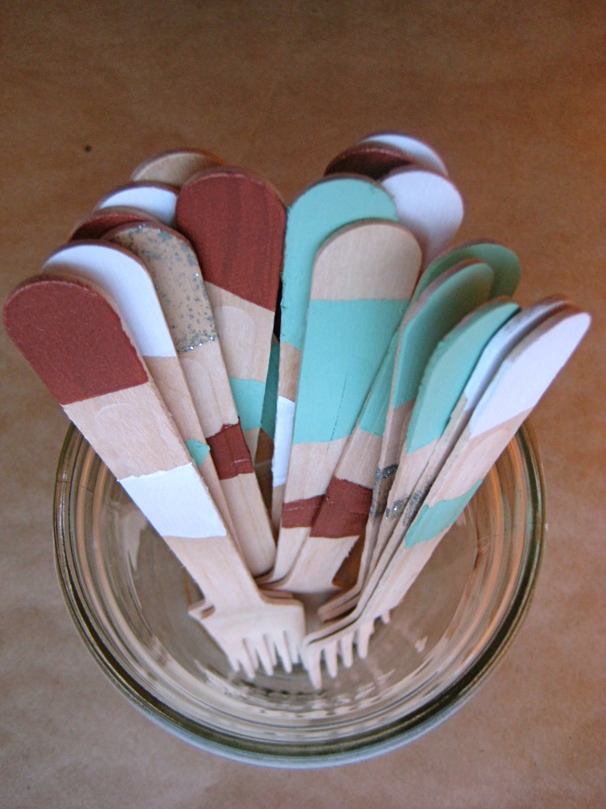 cue the confetti: painted wooden forks