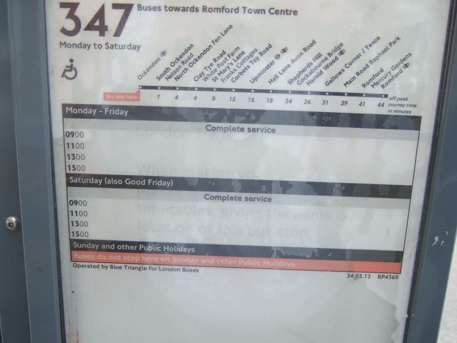 London buses one bus at a time: the return: The Number 347 Route