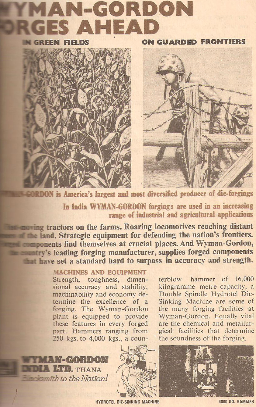 WYMAN-GORDON Vintage Magazine Advertisement - Classic Indian Advertisements