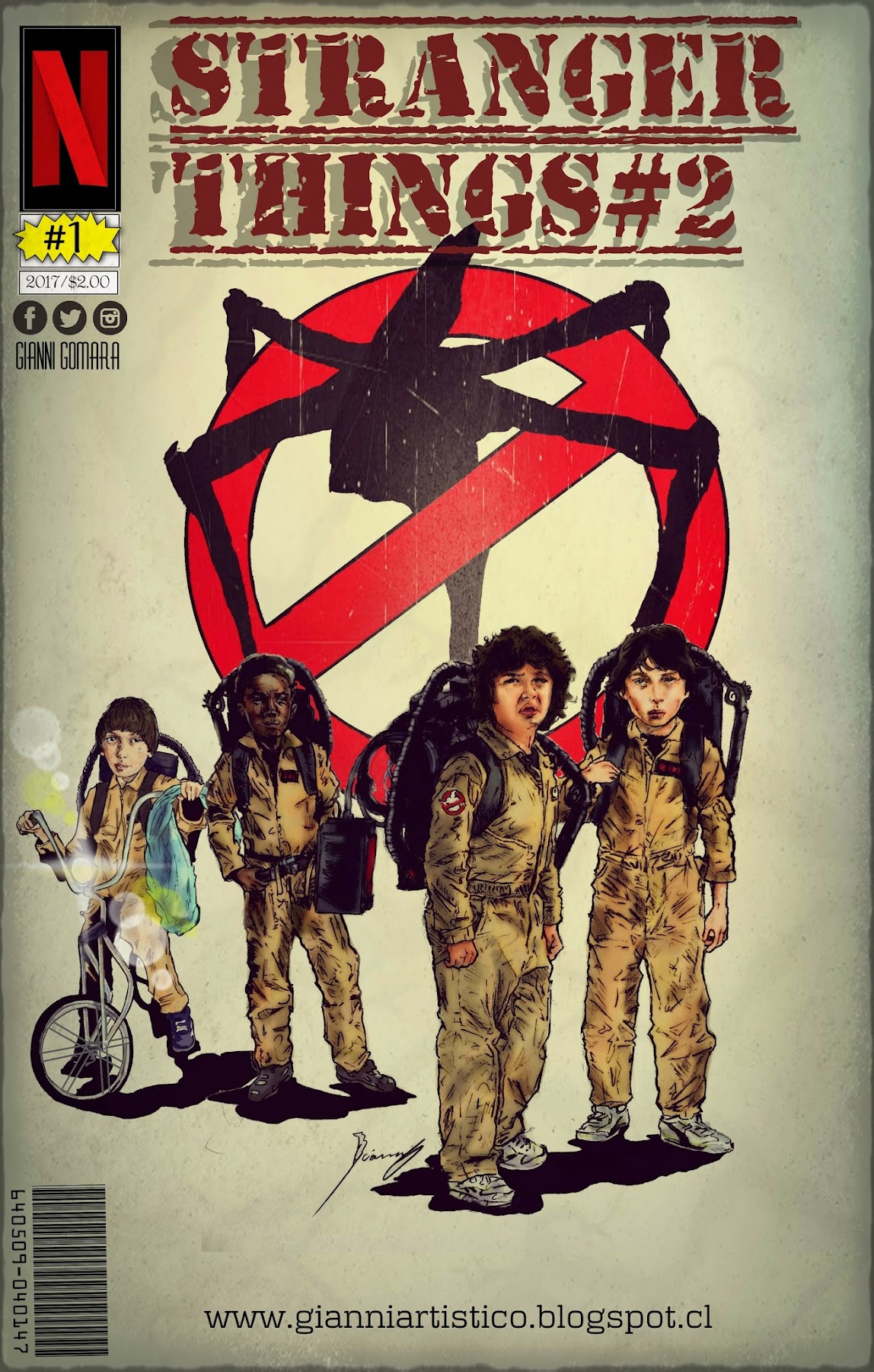 Gianni Artistico: Fan-Art comic Stranger Things 2 - Ghostbusters