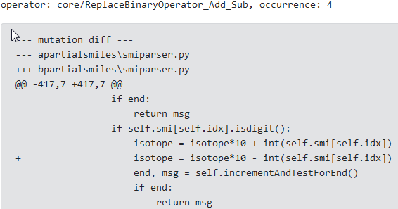 Noel O'Blog: Mutation testing partialsmiles