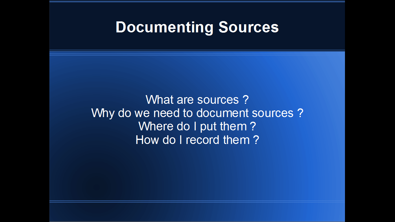 Family History: Understanding Sources