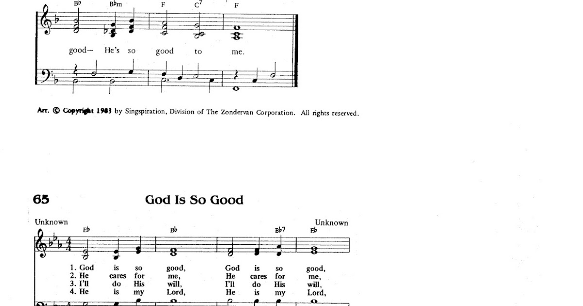 Worship Lead Sheets: God is so good - traditional