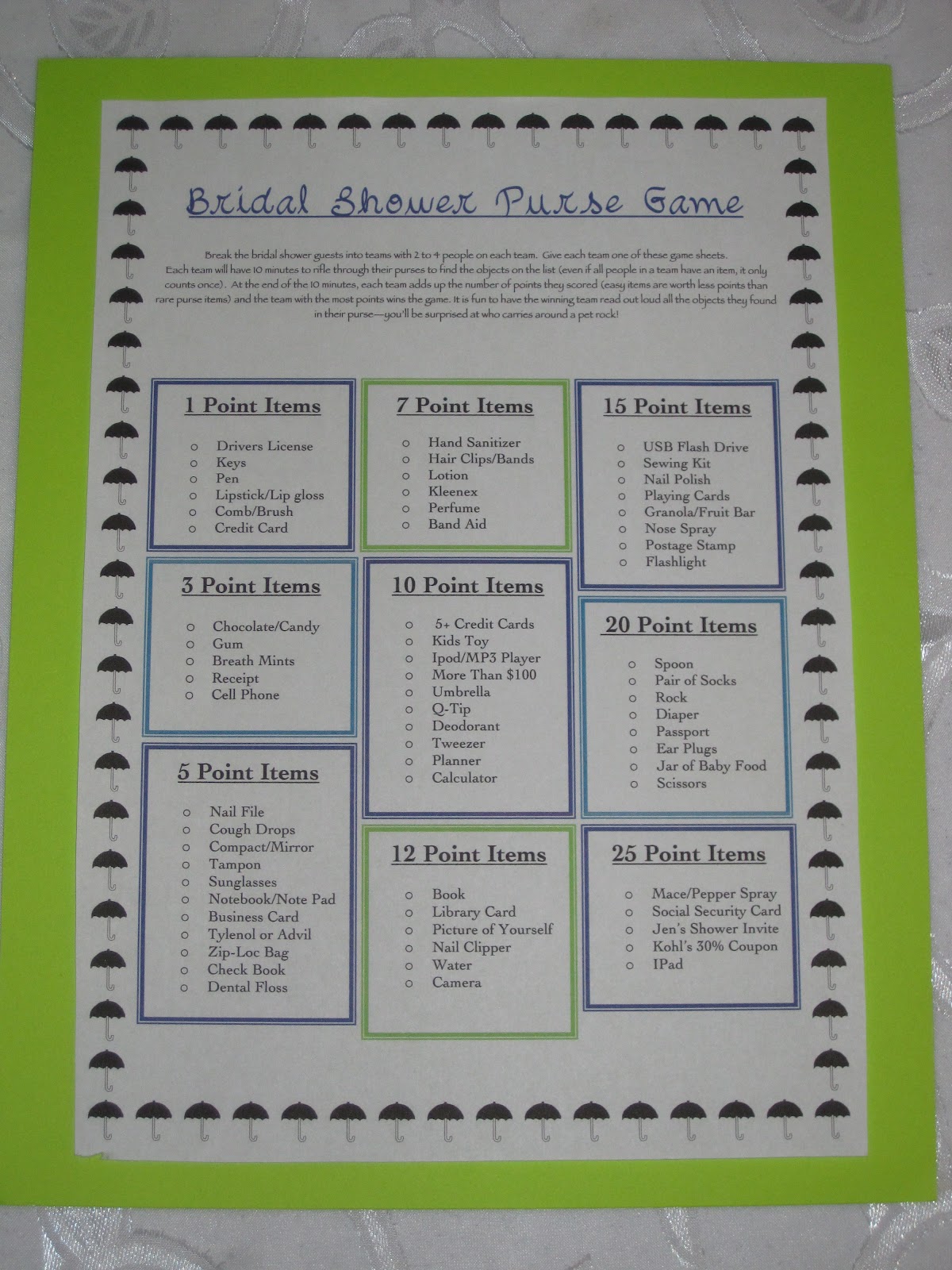 The “I Do” Diaries: Bridal Shower Purse Game