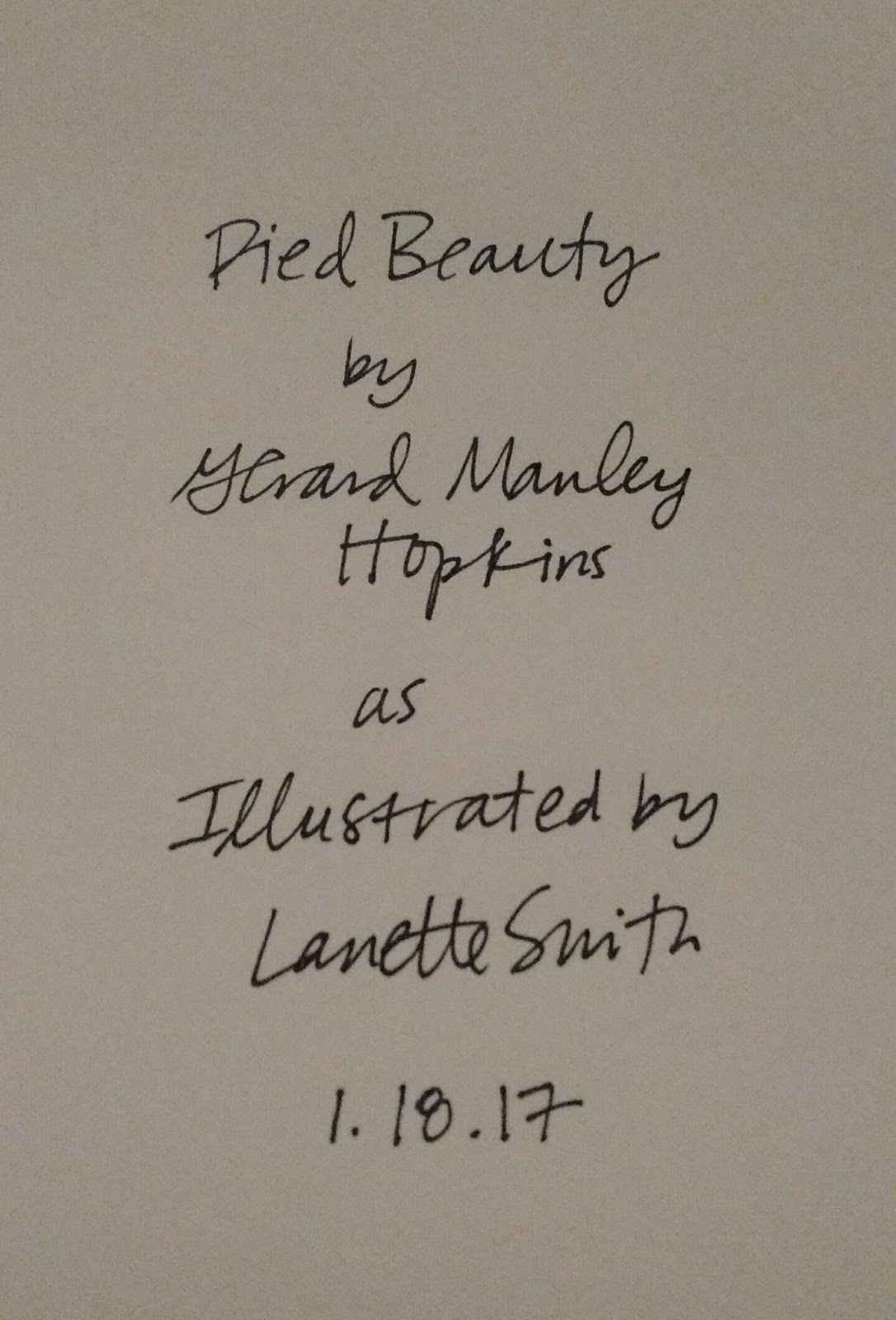 hand illustrated "pied beauty" poem