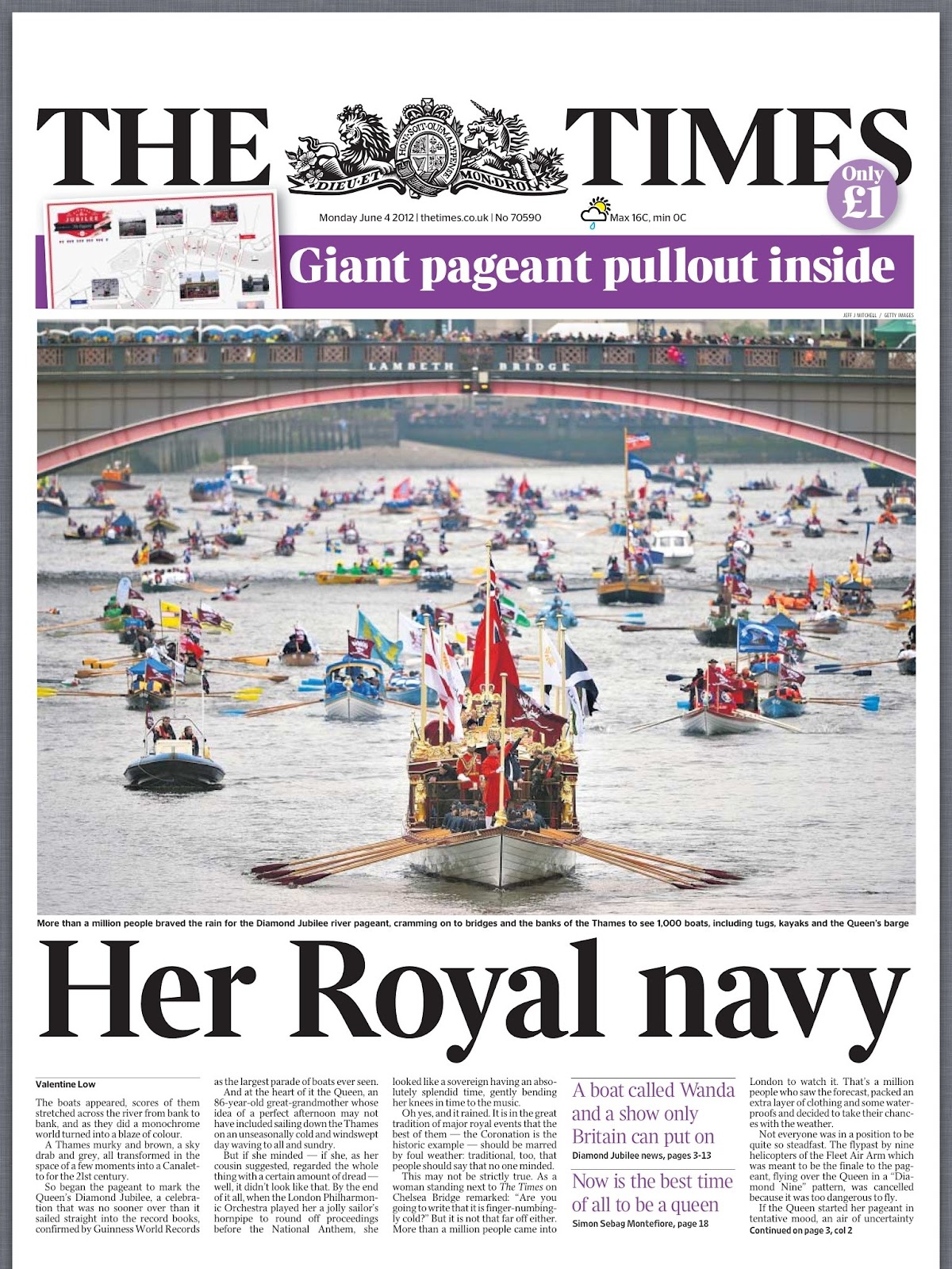 Sands Media Services: The Jubilee front page headline challenge