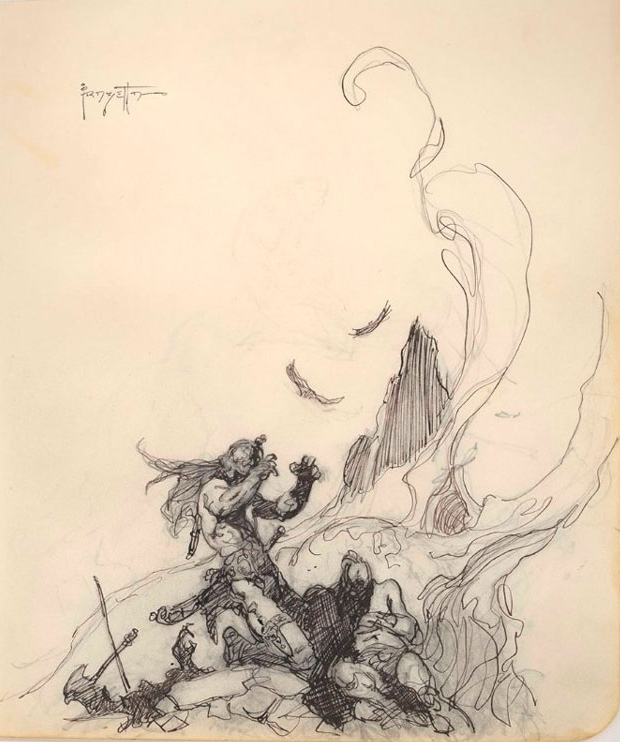 Fantasy Ward: Sketch Work: the drawings of Frank Frazetta