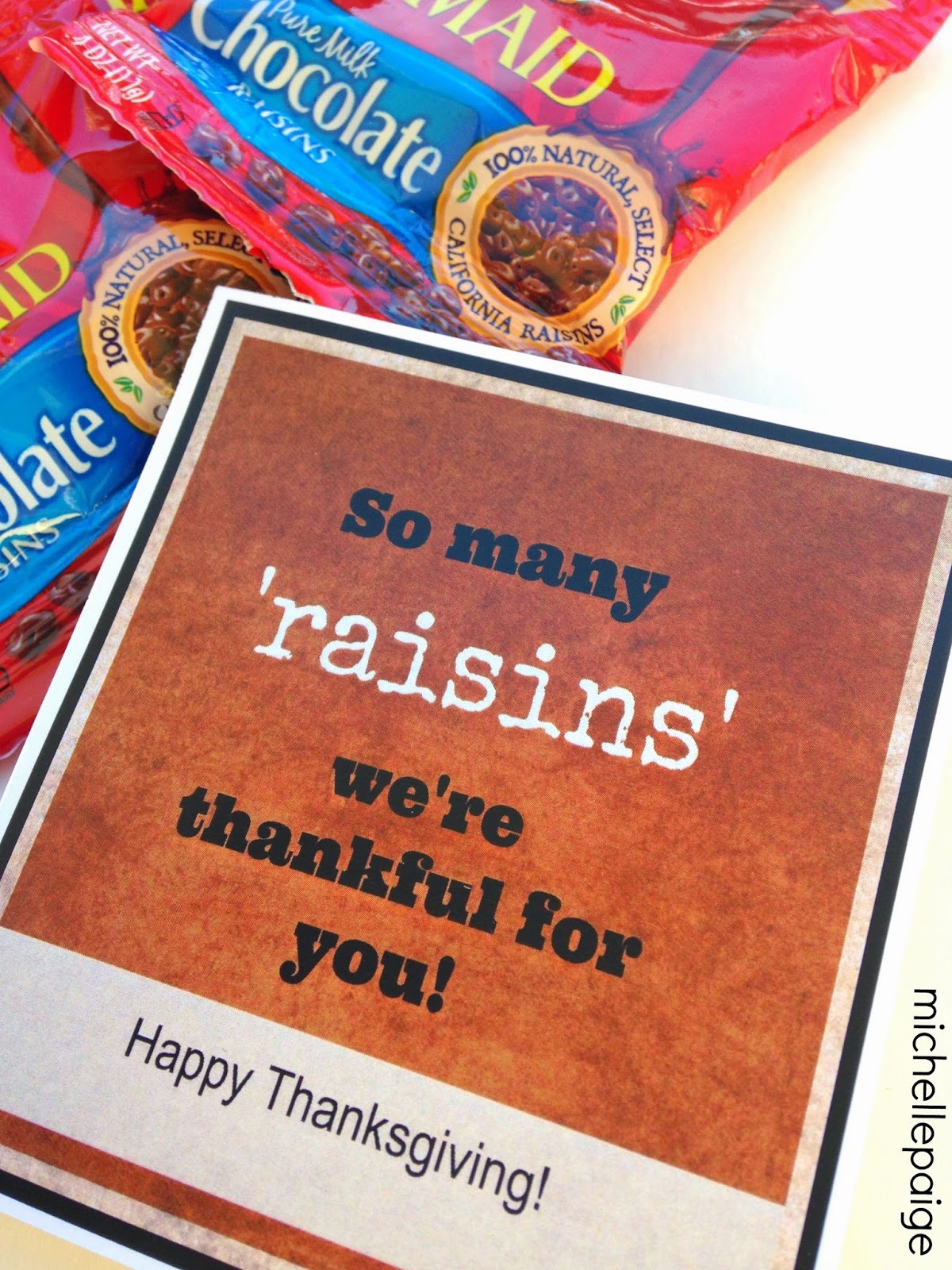 michelle paige blogs: So Many 'Raisins' We're Thankful For You!