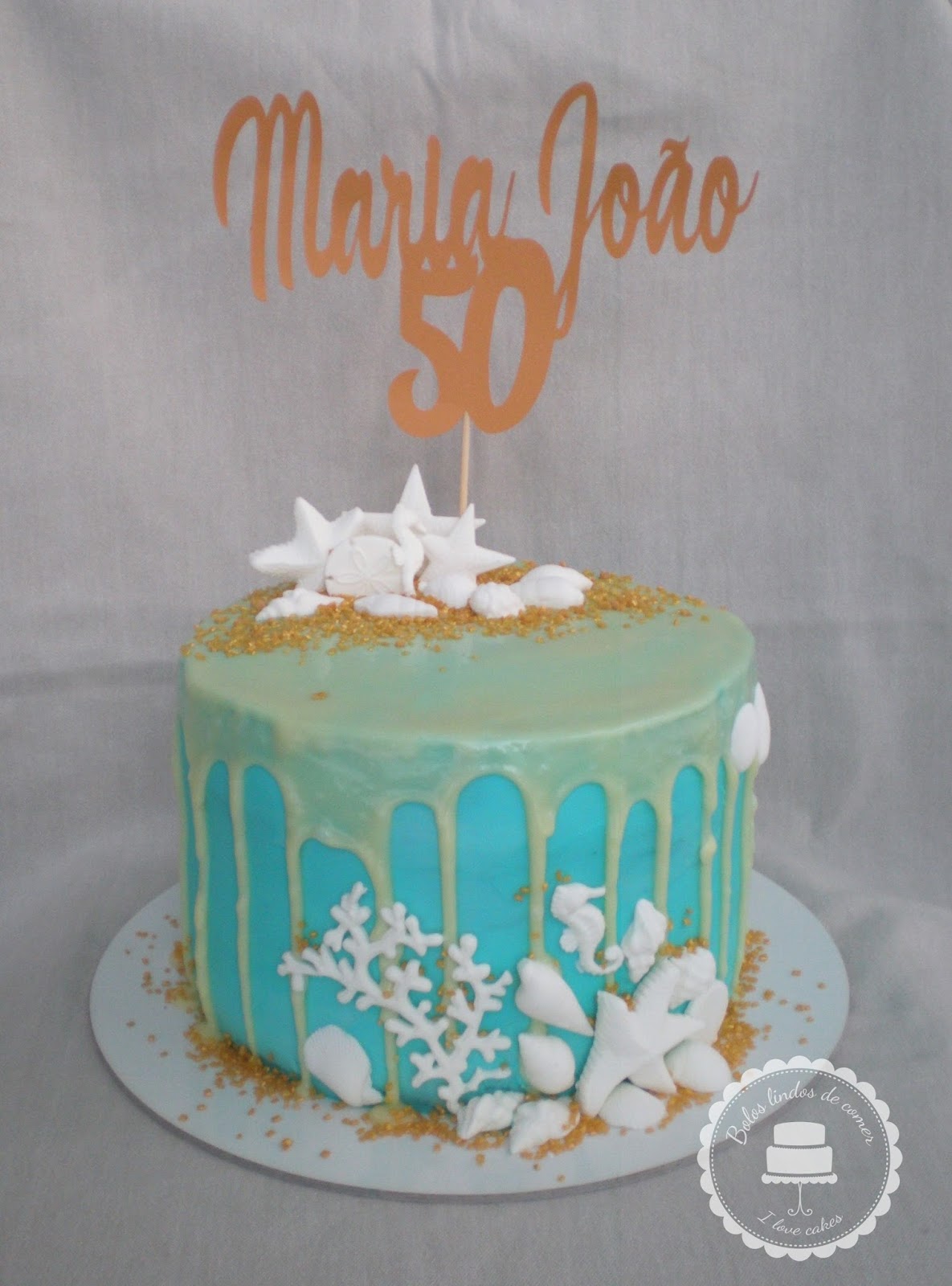 Bolos lindos de comer: Drip cake praia / Beach drip cake