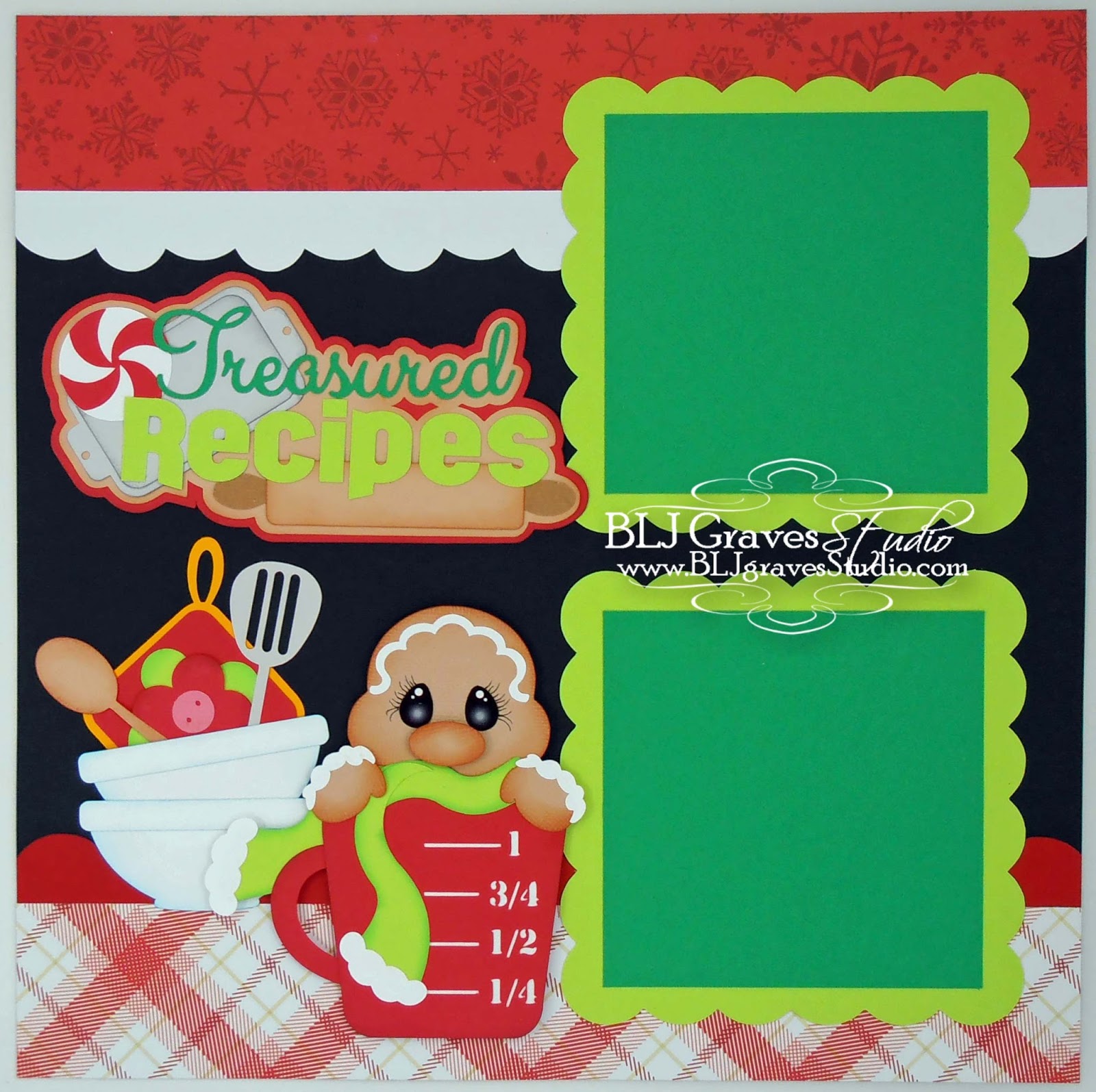 BLJ Graves Studio: Christmas Treasured Recipes Scrapbook Layout