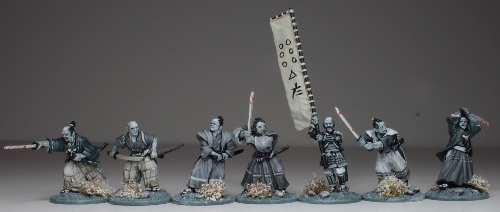 28mm Victorian Warfare: Seven Greyscale Samurai