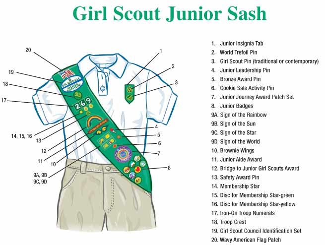 Ames Juniors: BADGE PLACEMENT ON SASHES