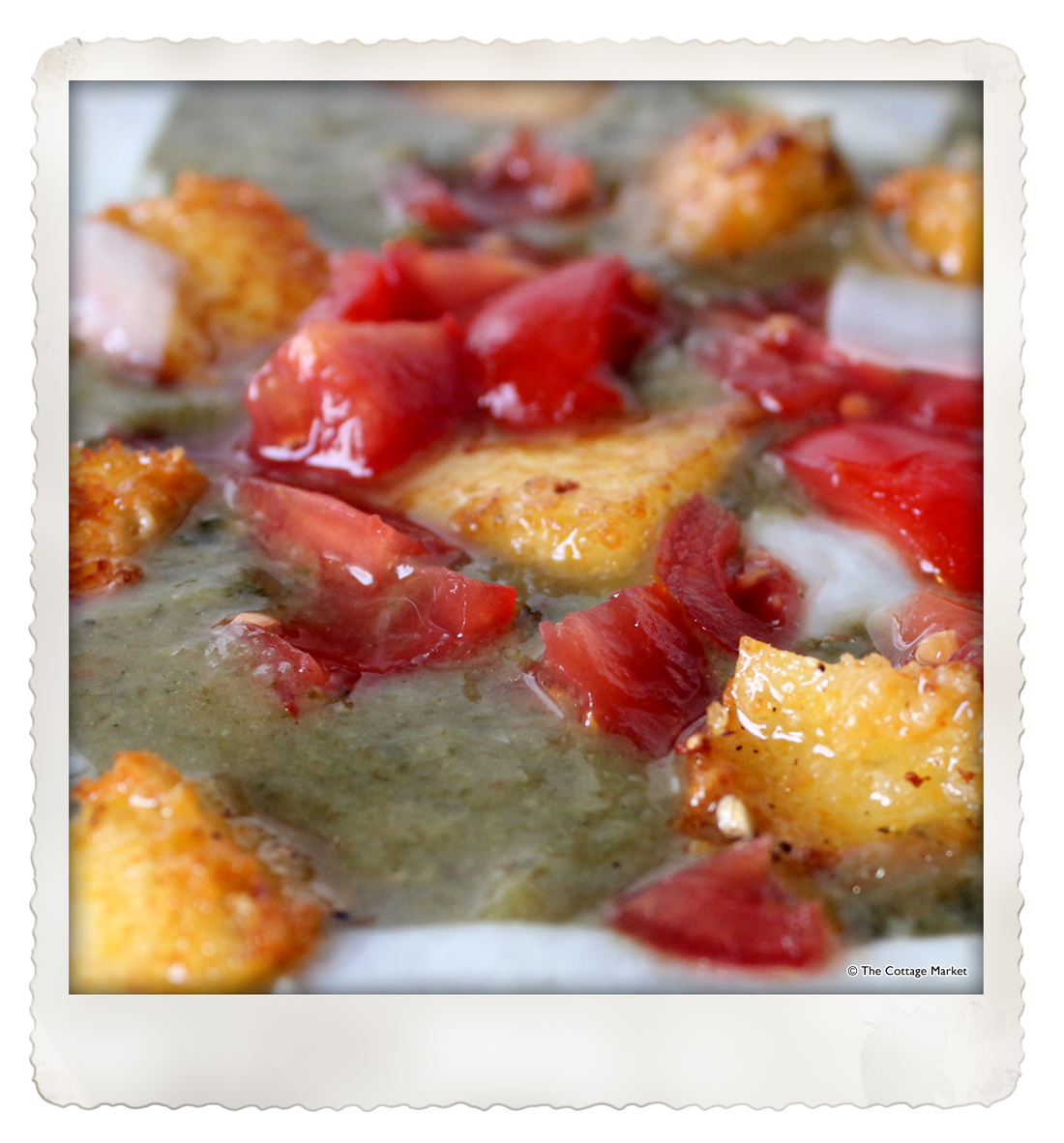 Meatless Monday Italian Green & Bean Soup with Polenta Croutons - The Cottage Market