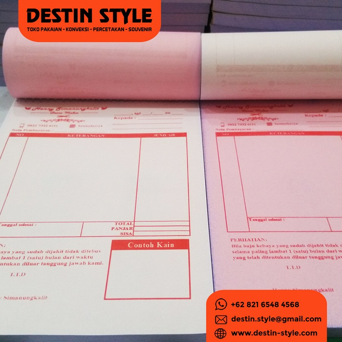 FAKTUR NOTA KWITANSI 22 | Destin Style® | Konveksi - Percetakan - Souvenir