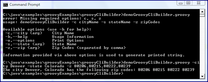 Inspired by Actual Events: Customizing Groovy's CliBuilder Usage Statements