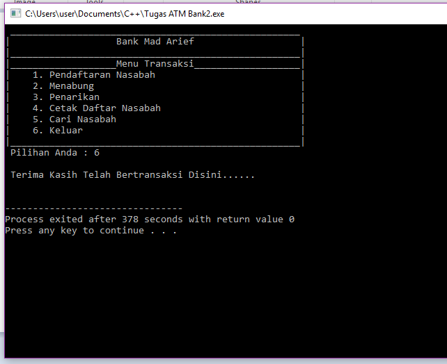 Contoh Program C++ ATM Bank Versi Lengkap ~ Tutorial Belajar Coding