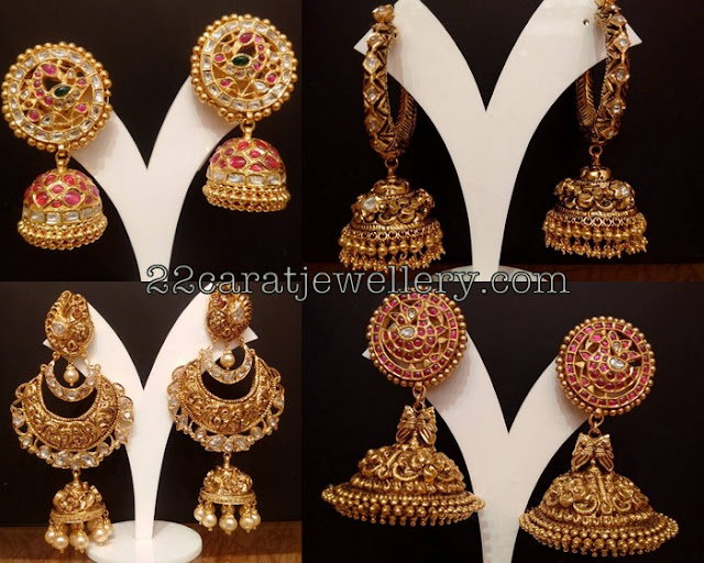 Traditional Jhumkas Antqiue Chandbalis - Jewellery Designs