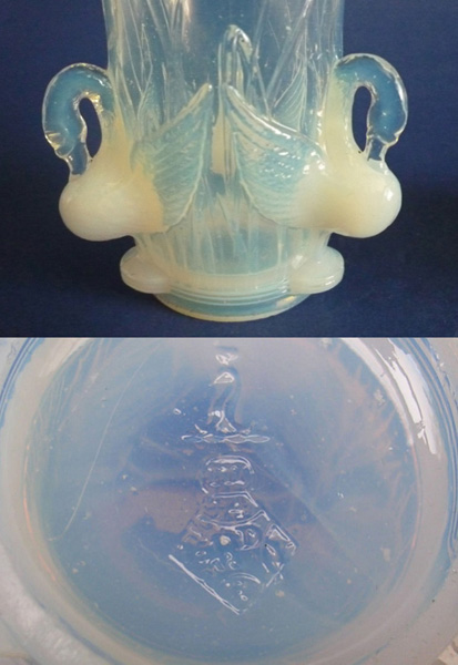 Premier Antiques: Sowerby Opalescent Glass Swan Vases