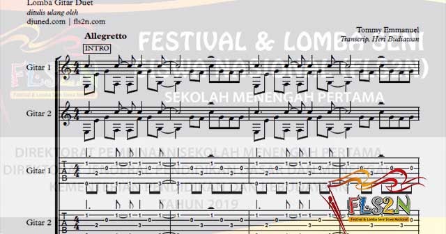 Partitur dan Tab Gitar Duet Keep it Simple