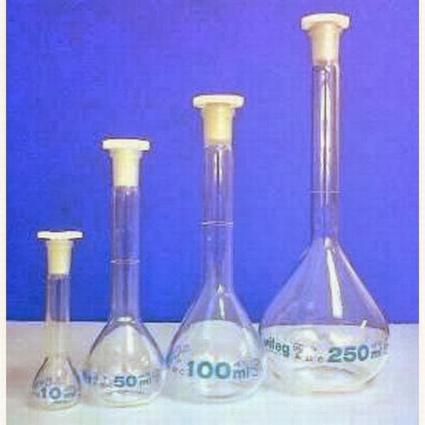 Materiales de laboratorio clínico.: Matraz Aforado.