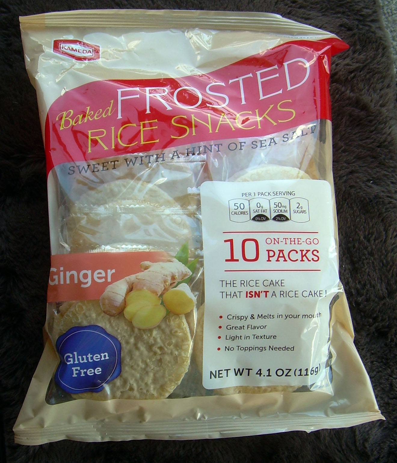Japanese Snack Reviews: Suprise Find: Ginger Frosted Sembei