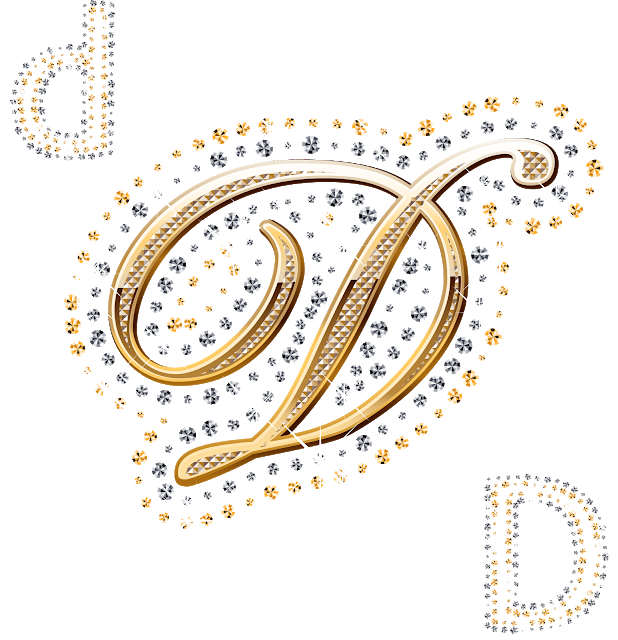 Abecedario Dorado con Brillantes y Chispas. - Oh my Alfabetos!