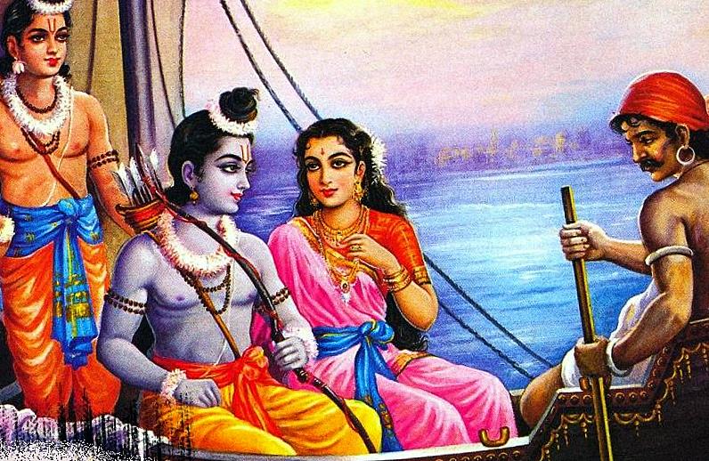 HINDU GOD WALLPAPERS: Guha [Kewat] Meets Lord Rama