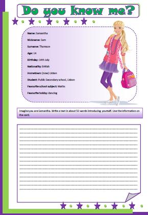 Worksheet:Personal Identification | My English Printable Worksheets