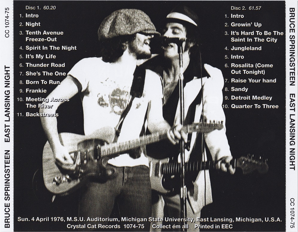 T.U.B.E.: Bruce Springsteen - 1976-04-04 - East Lansing, MI (AUD/FLAC ...