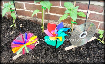 Sun Hats & Wellie Boots: Garden Snails - made from recycled CDs