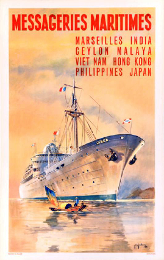 transpress nz: Messageries Maritimes ship posters from the 1950s
