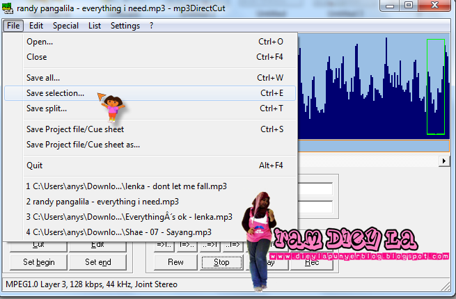 Blog Dieyla: Tutorial : Cara Nak Cut Lagu Menggunakan Mp3 Direct Cut