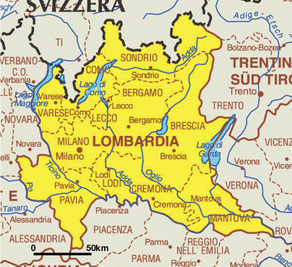 Lombardia Mapa de la Ciudad | Mapa de Italia Ciudades