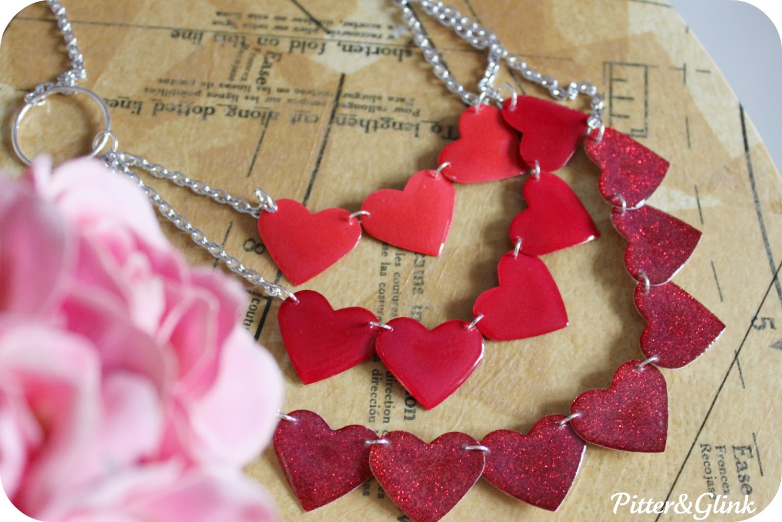PitterAndGlink: {Ombre Paper Heart Necklace}