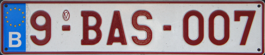 Belgian Licence Plates: Belgian European licence plates