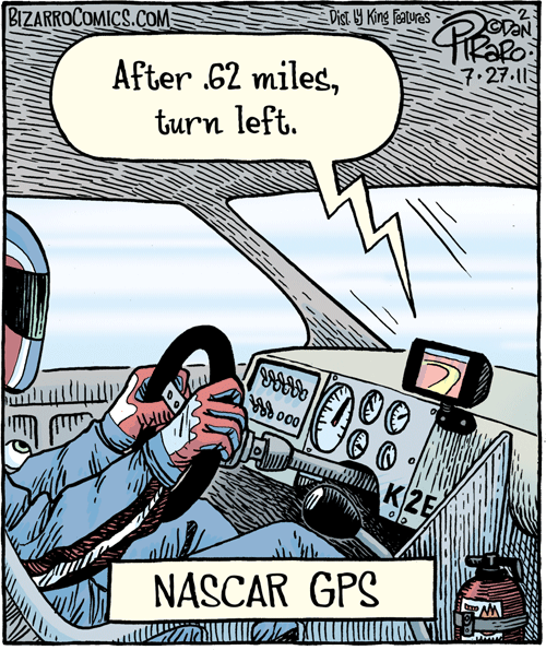 Blue Sky GIS: Maps in comics: NASCAR GPS