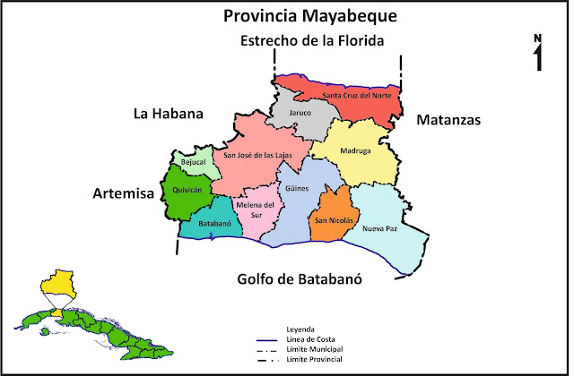 Blog de Biologia: Mapa - Provincia de Mayabeque, Cuba