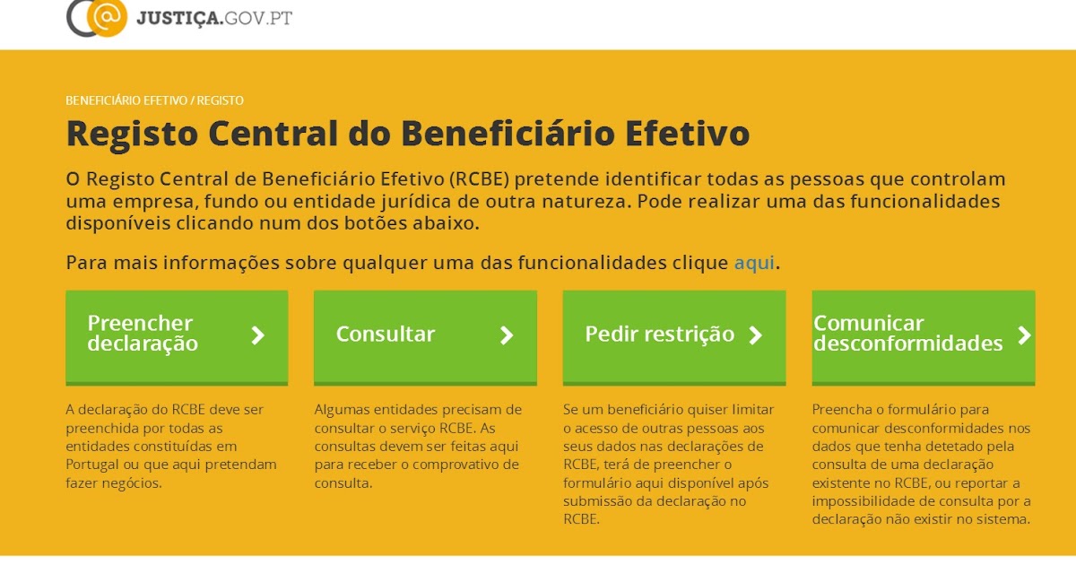 FERREIRA DE AVES PARA TODOS: RCBE - Registo Central do Beneficiário Efetivo