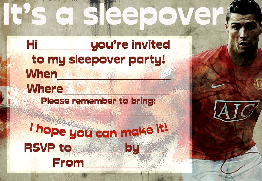 INVITATIONS FOR SLEEPOVER PARTY