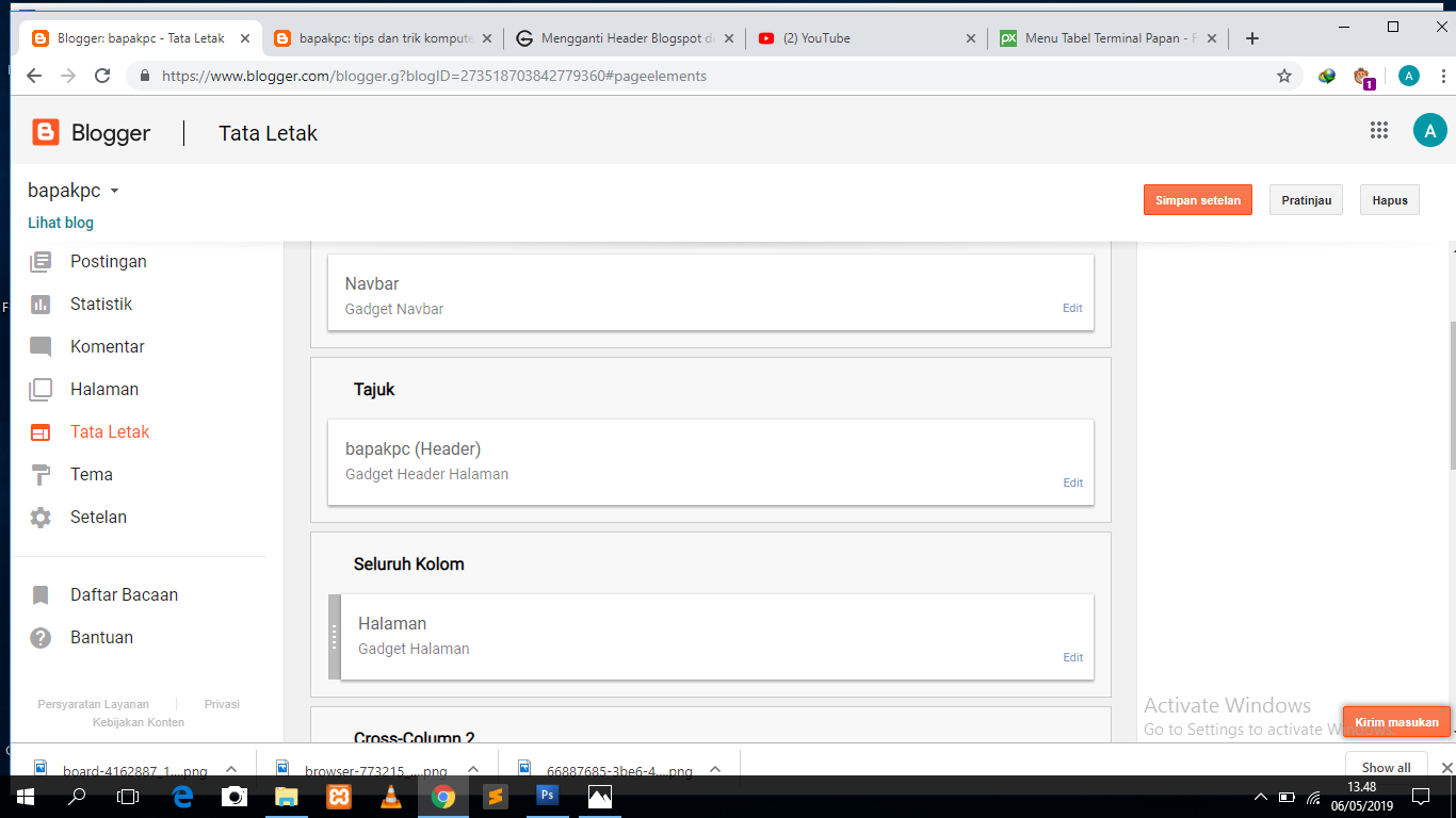 bapakpc: MEMBUAT MENU PADA BLOGGER