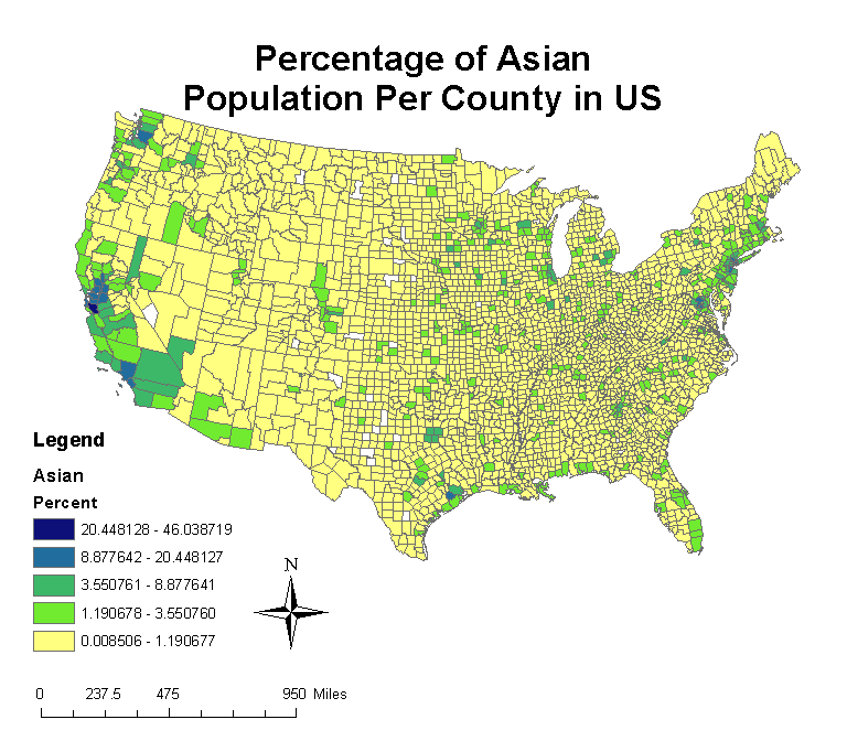 Asian Population In Us Map - United States Map