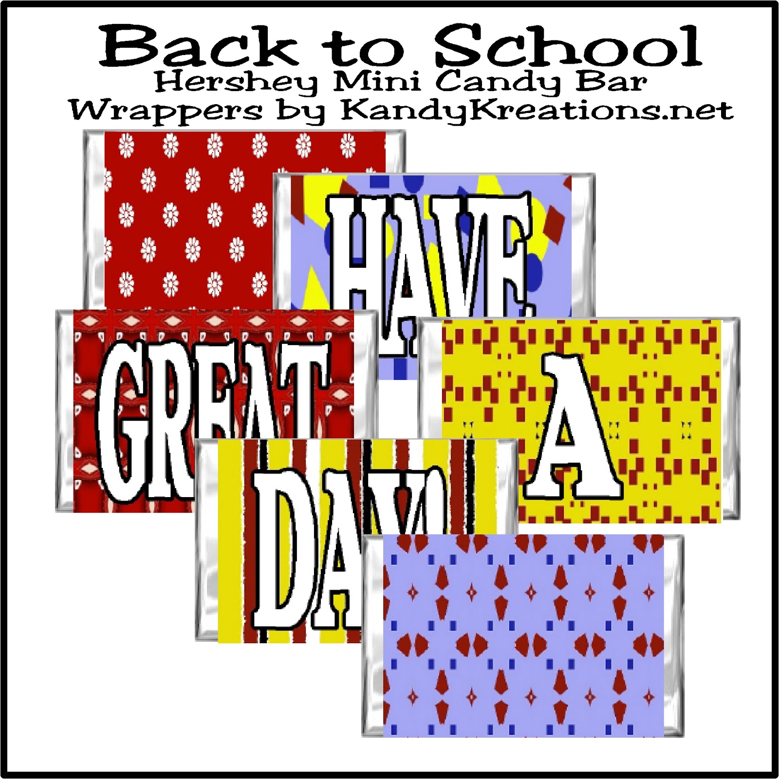 DIY Party Mom: Back to School Hershey Mini Candy Bar Wrapper Printables