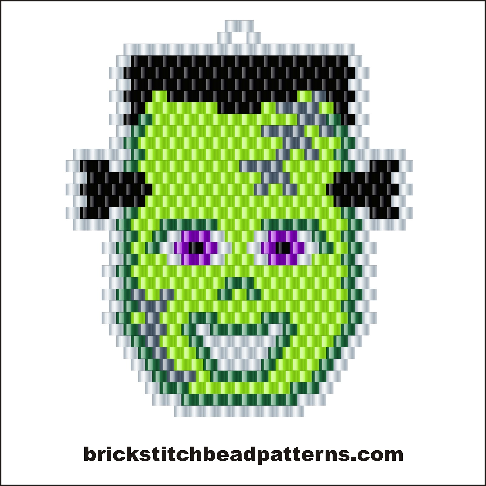 Brick Stitch Bead Patterns Journal: Frankenstein Monster Face Halloween ...