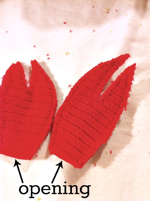 As per previously, put the pinchers right sides together, sew around ...