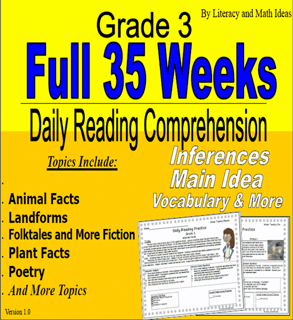 Literacy & Math Ideas: 35 Weeks of Daily Reading Comprehension (Grade 4)